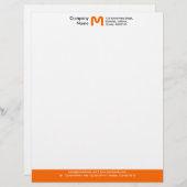Monogram Color Footer - Orange Letterhead | Zazzle