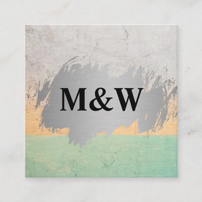 Monogram | Color Slate Background Square Business Card | Zazzle