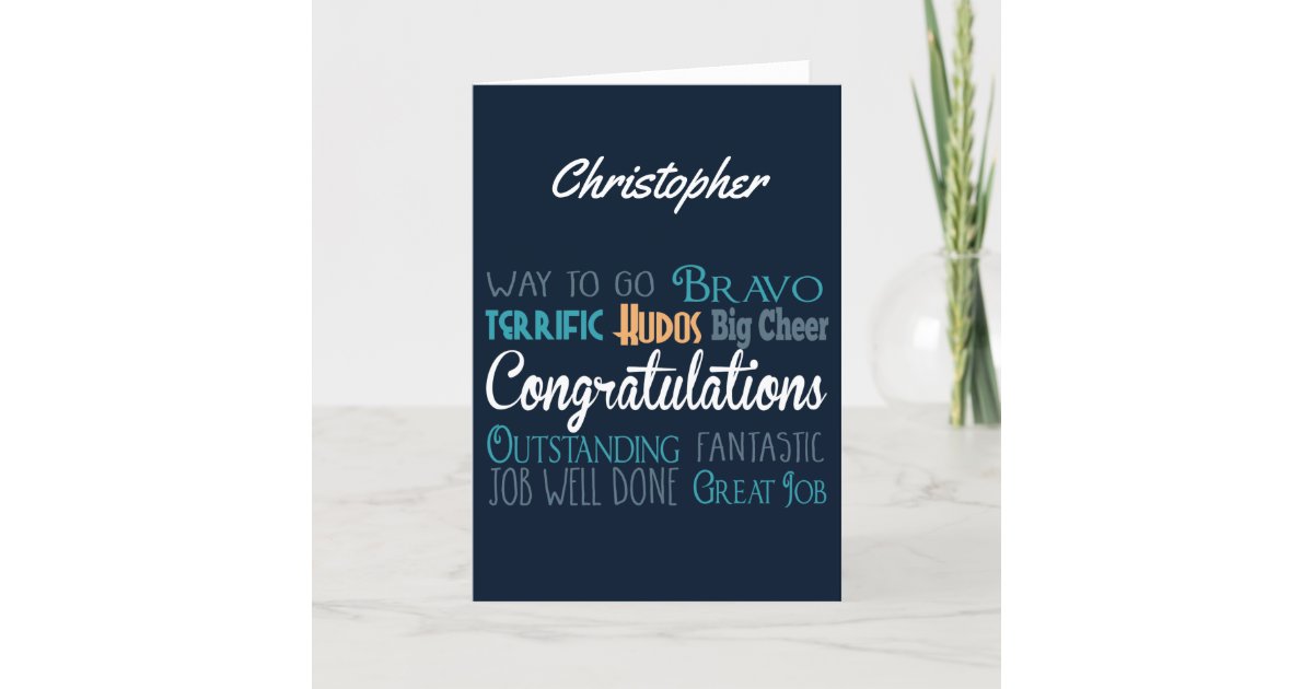 Monogram Congratulations Greeting Card | Zazzle