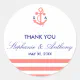 Monogram Coral Pink Nautical and Navy Blue Wedding Classic Round ...