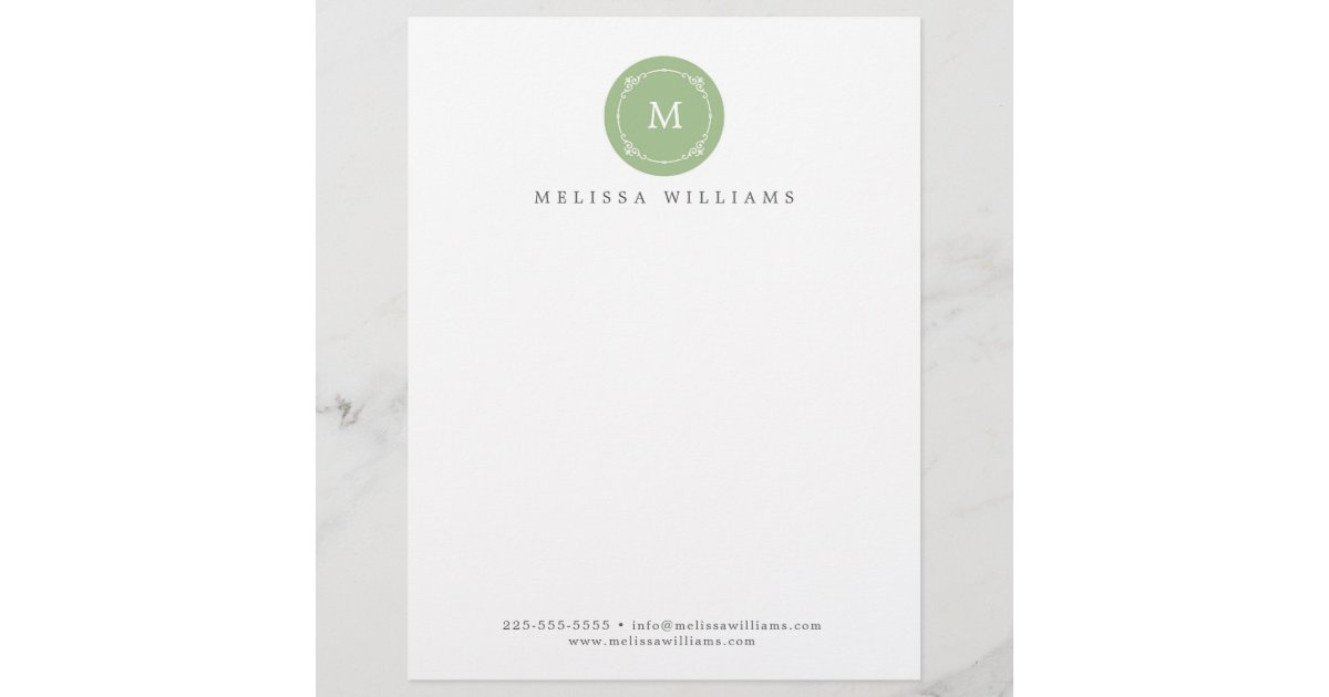 Monogram Creative Professional Modern Letterhead | Zazzle