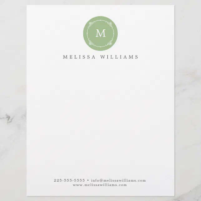 Monogram Creative Professional Modern Letterhead | Zazzle