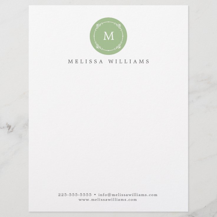 Monogram Creative Professional Modern Letterhead | Zazzle