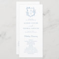 Monogram Crest Dusty Blue Wedding Program Card | Zazzle