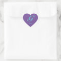 Monogram Cursive Letter G Blue Purple calligraphy Heart Sticker | Zazzle