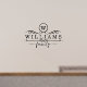 Monogram Custom Family Name Black Script Template Wall Decal | Zazzle