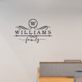 Monogram Custom Family Name Black Script Template Wall Decal | Zazzle
