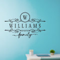 Monogram Custom Family Name Black Script Template Wall Decal | Zazzle