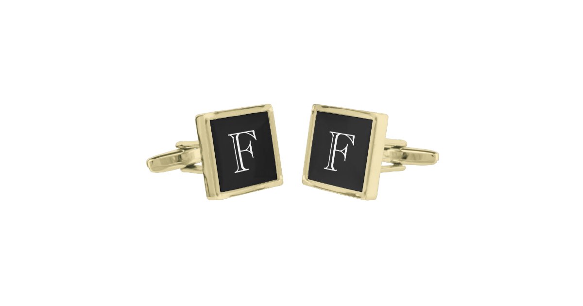 Monogram Custom Gold Cufflinks | Zazzle