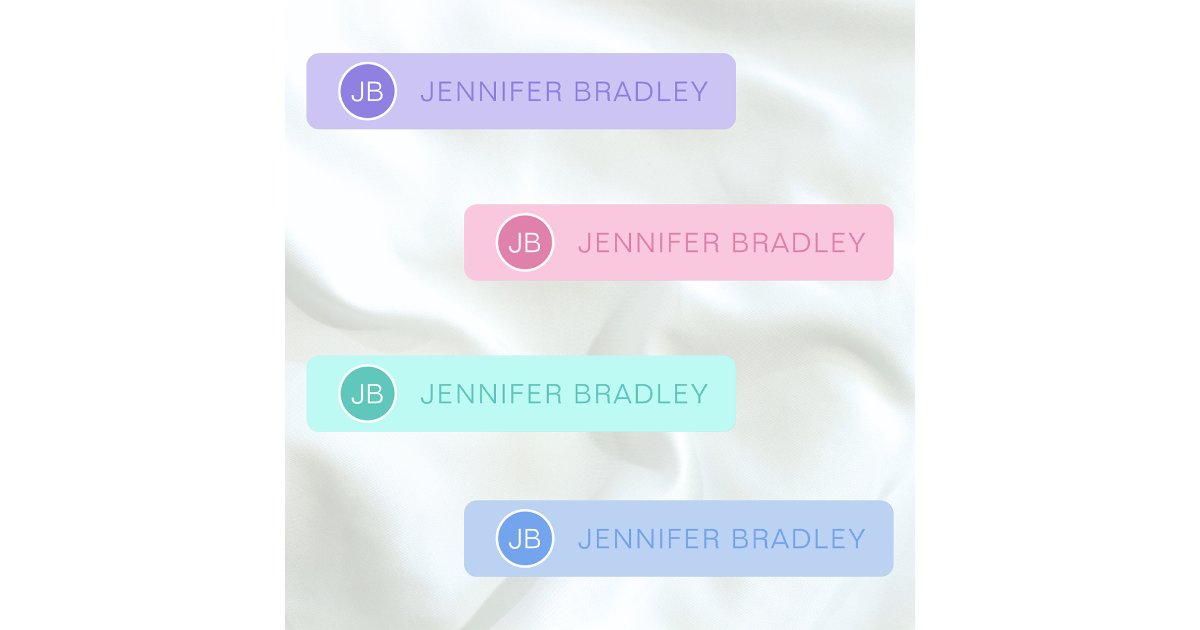 Monogram Custom Name Clothing Tags Pastel Purple Labels | Zazzle