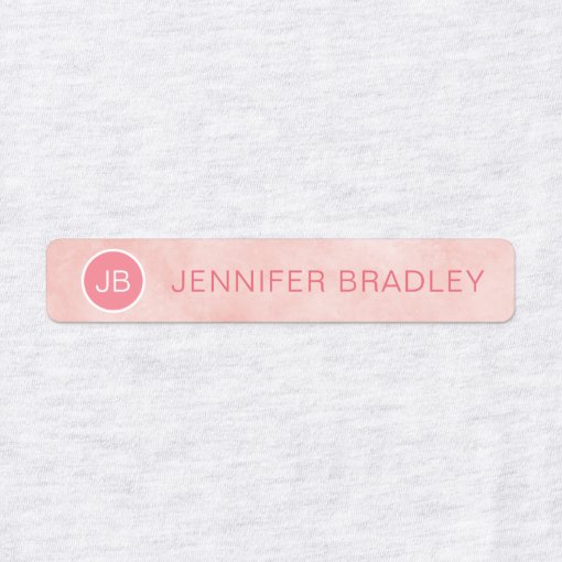 Monogram Custom Name Clothing Tags Pink Blue Labels | Zazzle