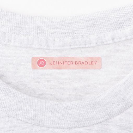 Monogram Custom Name Clothing Tags Pink Blue Labels | Zazzle