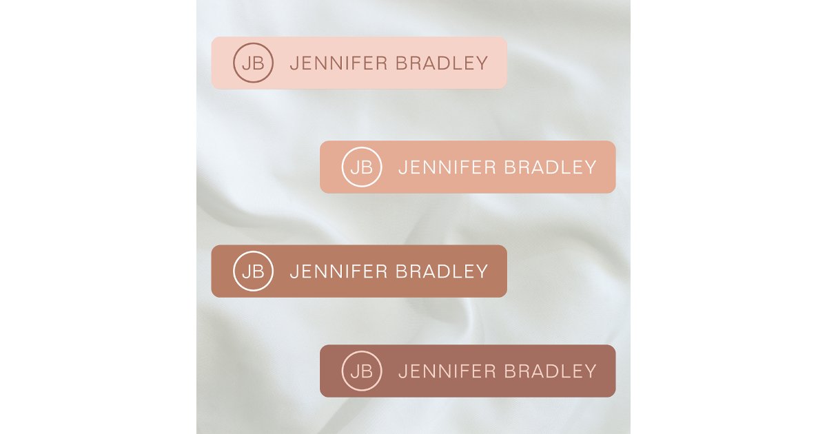 Monogram Custom Name Clothing Tags School Labels | Zazzle
