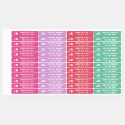 Monogram Custom Personalised Name Girly Glitter Labels | Zazzle