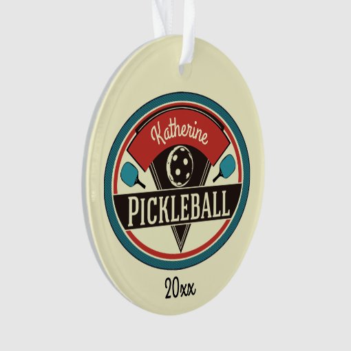 Monogram Custom Pickleball Player Ornament | Zazzle