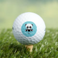 Monogram Cute Panda Personalized Bubble Gum Blue Golf Balls | Zazzle