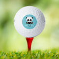 Monogram Cute Panda Personalized Bubble Gum Blue Golf Balls | Zazzle