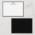 Monogram Decorative Typography | Black & White Note Card | Zazzle