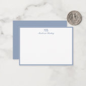Monogram Decorative Typography | Dusty Blue Note Card | Zazzle