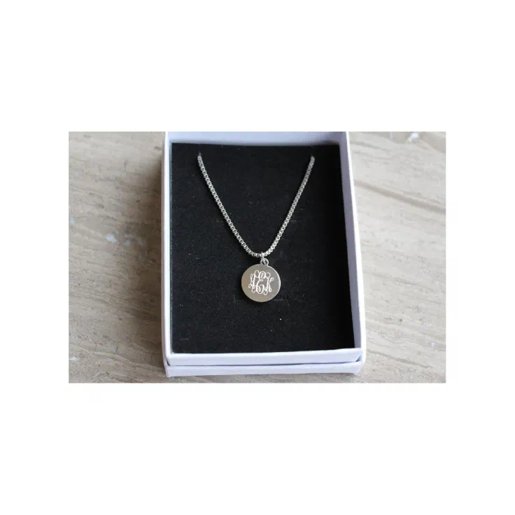 Monogram Disc Necklace | Zazzle