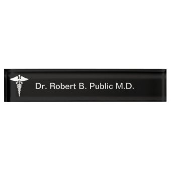 Monogram Doctor Desk Name Plate | Zazzle