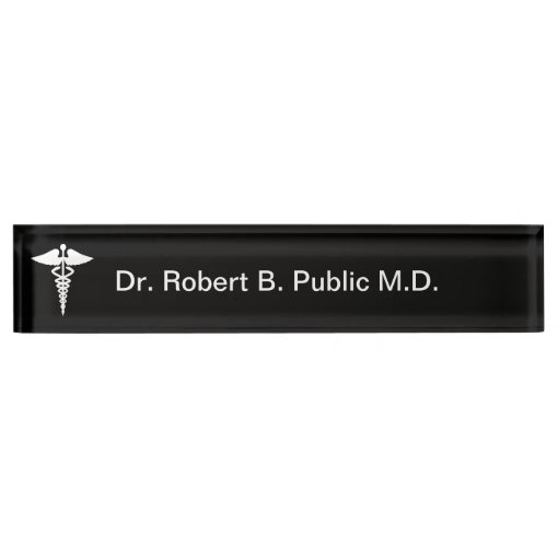 Monogram Doctor Desk Name Plate | Zazzle
