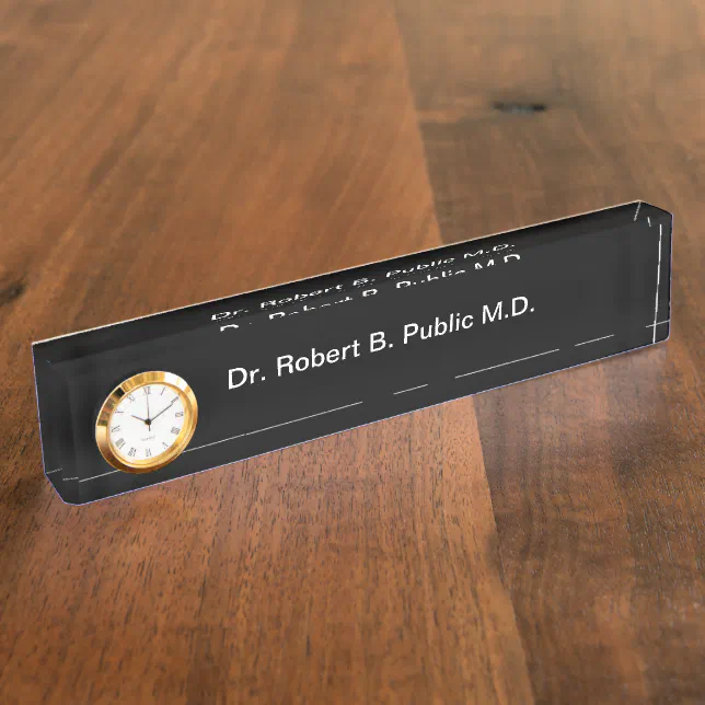 Monogram Doctor Desk Name Plate | Zazzle