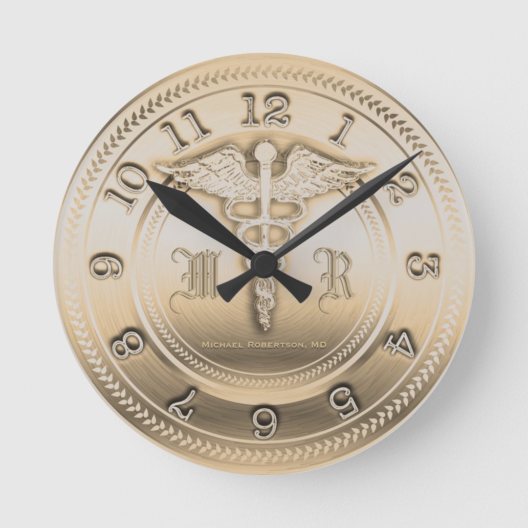 Monogram Doctor Medical Clinic Clock | Zazzle