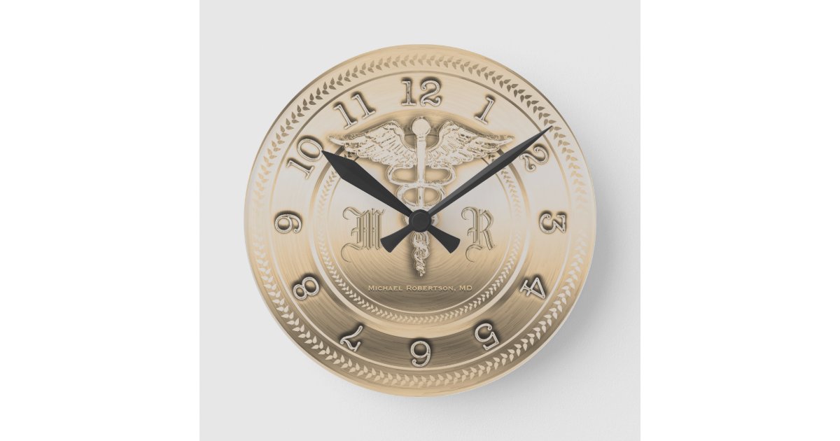 Monogram Doctor Medical Clinic Clock | Zazzle