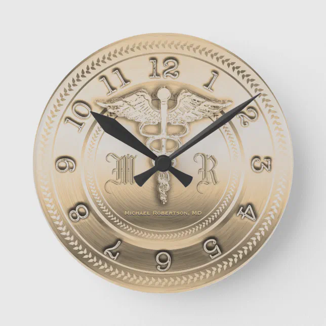 Monogram Doctor Medical Clinic Clock | Zazzle