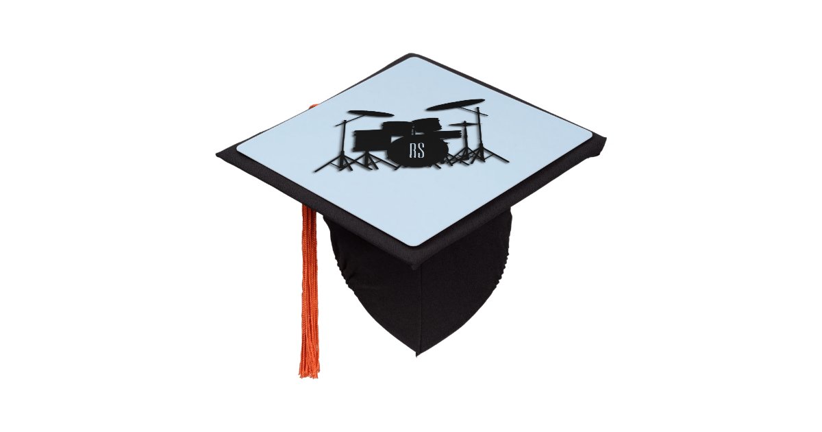 Monogram Drum Set Graduation Cap Topper | Zazzle