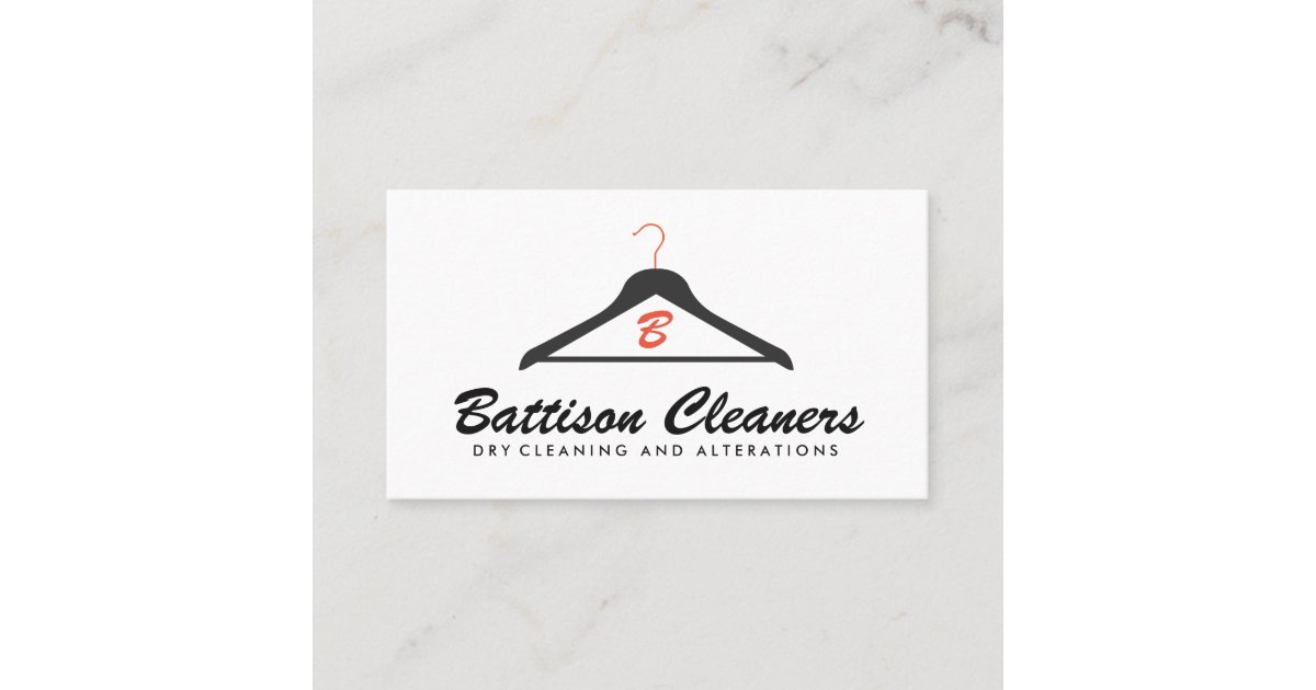 Monogram Dry Cleaners, Dry Cleaning Business Card | Zazzle