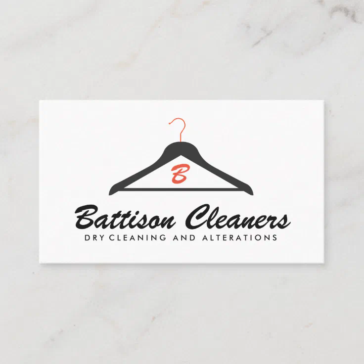 Monogram Dry Cleaners, Dry Cleaning Business Card | Zazzle