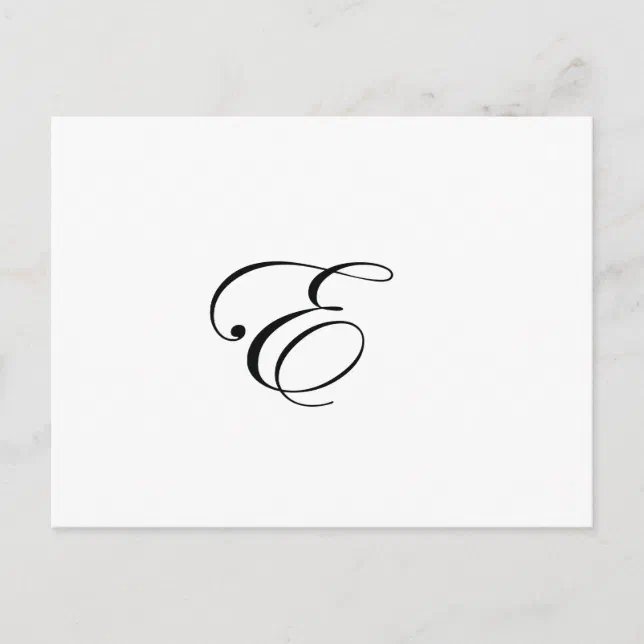 Monogram E Black Postcard | Zazzle