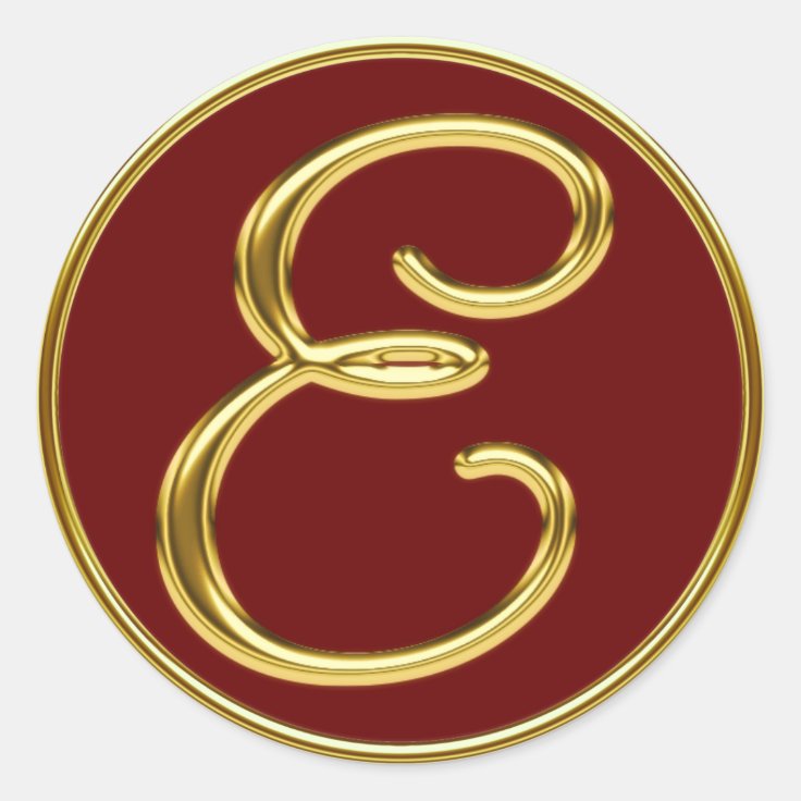 Monogram E in 3D gold Classic Round Sticker | Zazzle