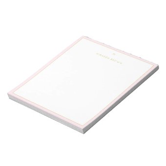 Monogram Elegant Blush Pink Gold Classy Small Notepad | Zazzle