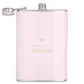 Monogram Elegant Blush Pink Gold Minimalist Classy Flask | Zazzle