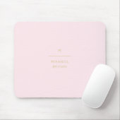 Monogram Elegant Blush Pink Gold Minimalist Classy Mouse Pad | Zazzle