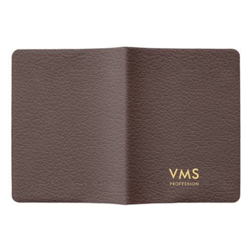 Monogram Elegant Brown Leather Masculine Extra Large Moleskine Notebook ...