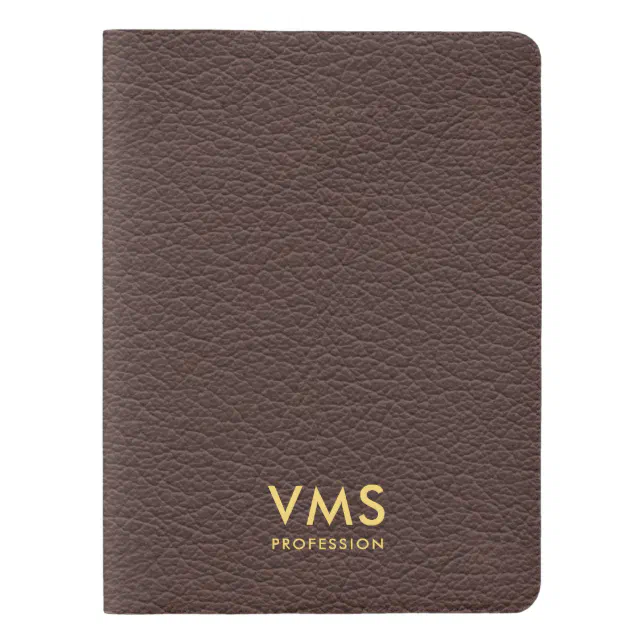 Monogram Elegant Brown Leather Masculine Extra Large Moleskine Notebook ...