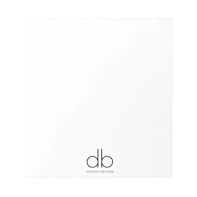 Monogram Elegant Minimal Classic Modern Notepad | Zazzle