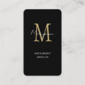 Monogram Elegant Modern Black Business Card | Zazzle