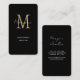 Monogram Elegant Modern Black Business Card | Zazzle