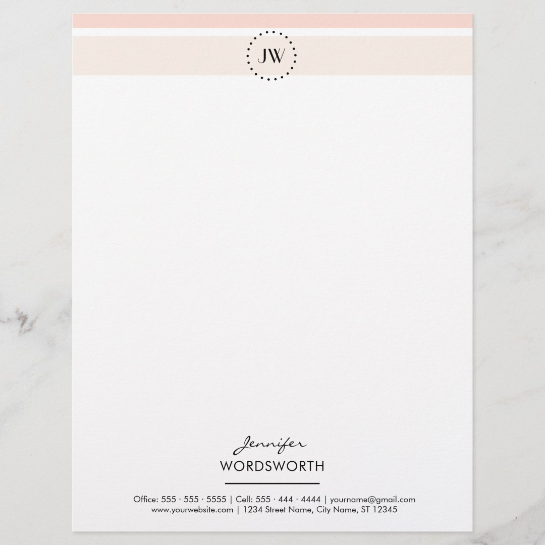 Monogram Elegant Professional Letterhead | Zazzle