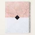 Monogram Elegant Rose Gold Gray Marble Planner | Zazzle