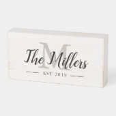 Monogram Established Sign | Family Name Wood Sign | Zazzle