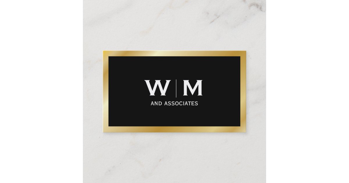 Monogram | Executive Gold Business Card | Zazzle