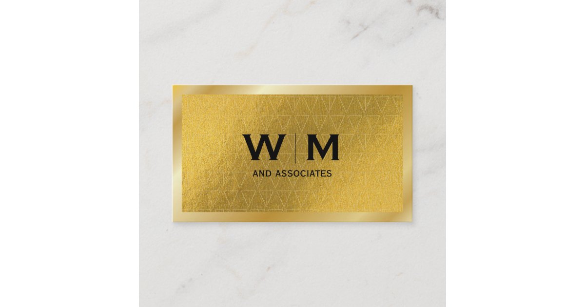 Monogram | Executive Gold | Gold Pattern Business Card | Zazzle
