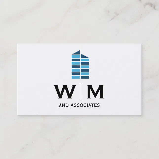 Monogram | Executive | Real Estate Agent Business Card | Zazzle