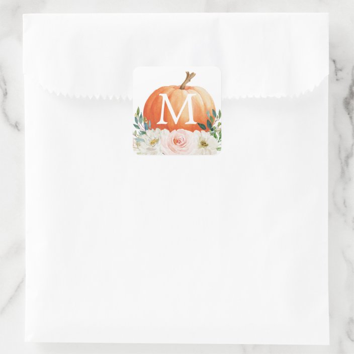 Monogram Fall Pumpkin Envelope Seals | Zazzle.com